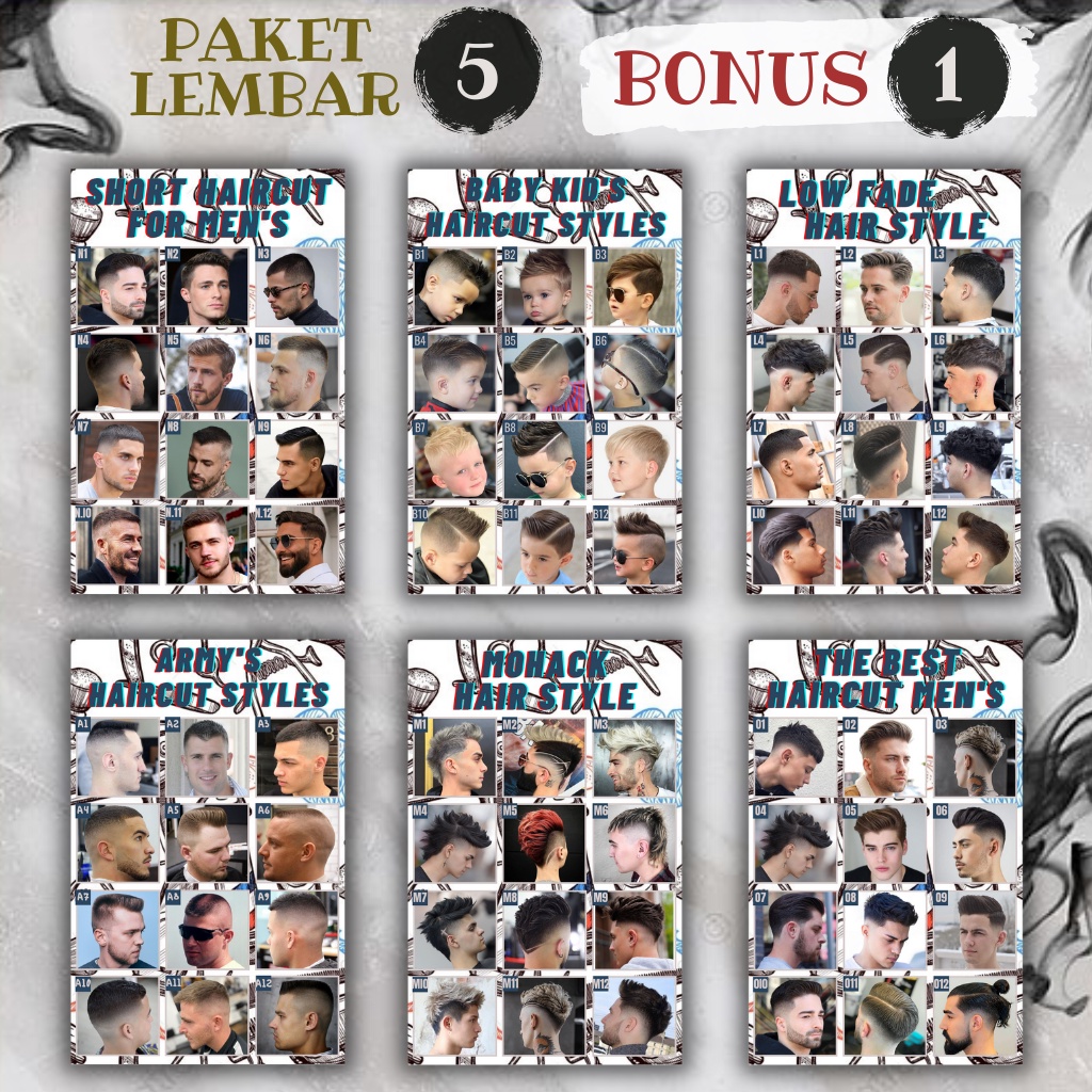 Jual POSTER IDAMAN - PAKET 5 LEMBAR BONUS 1 LEMBAR - poster pangkas ...