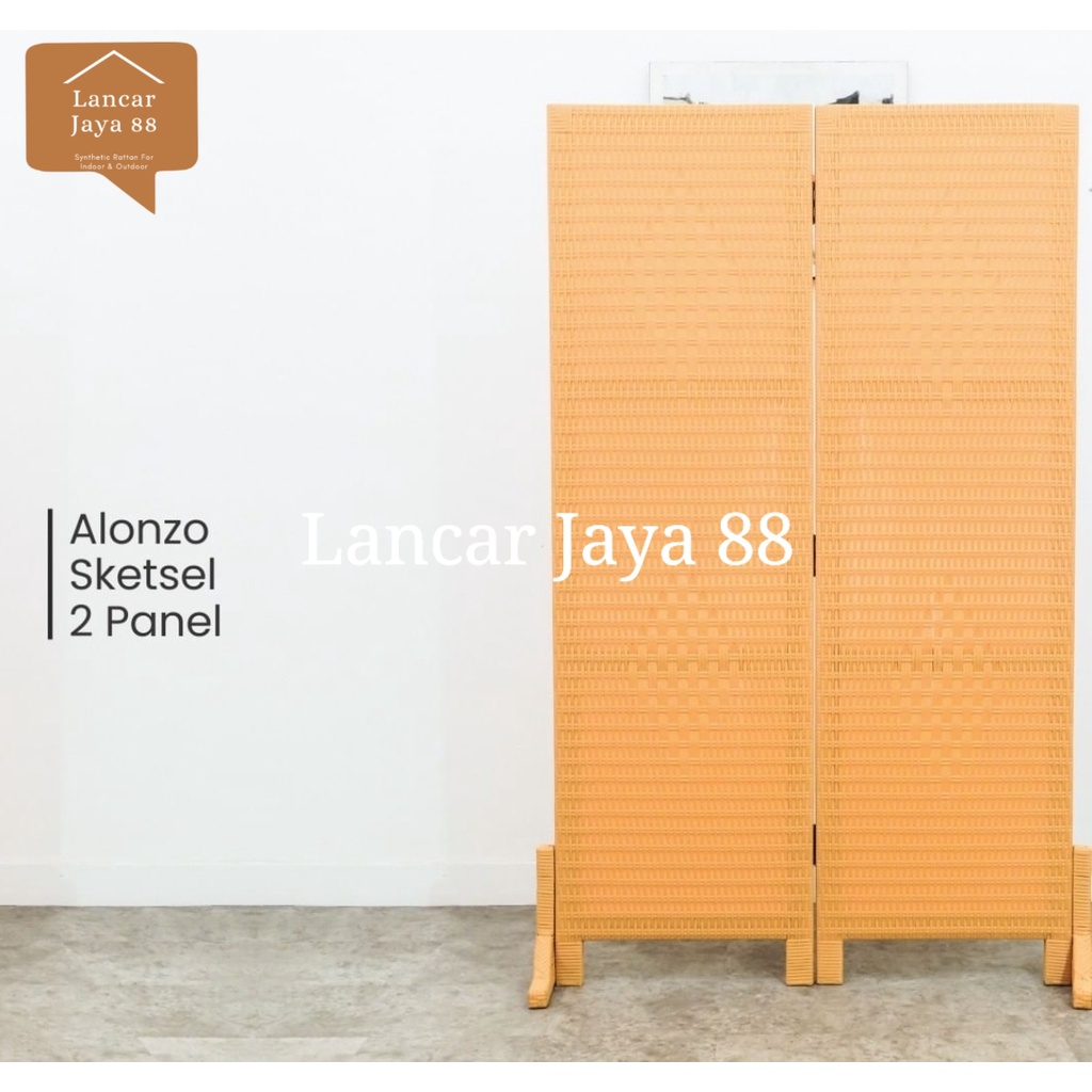 Jual Sketsel Ruangan Rotan Sintetis Honey 2 Panel | Shopee Indonesia