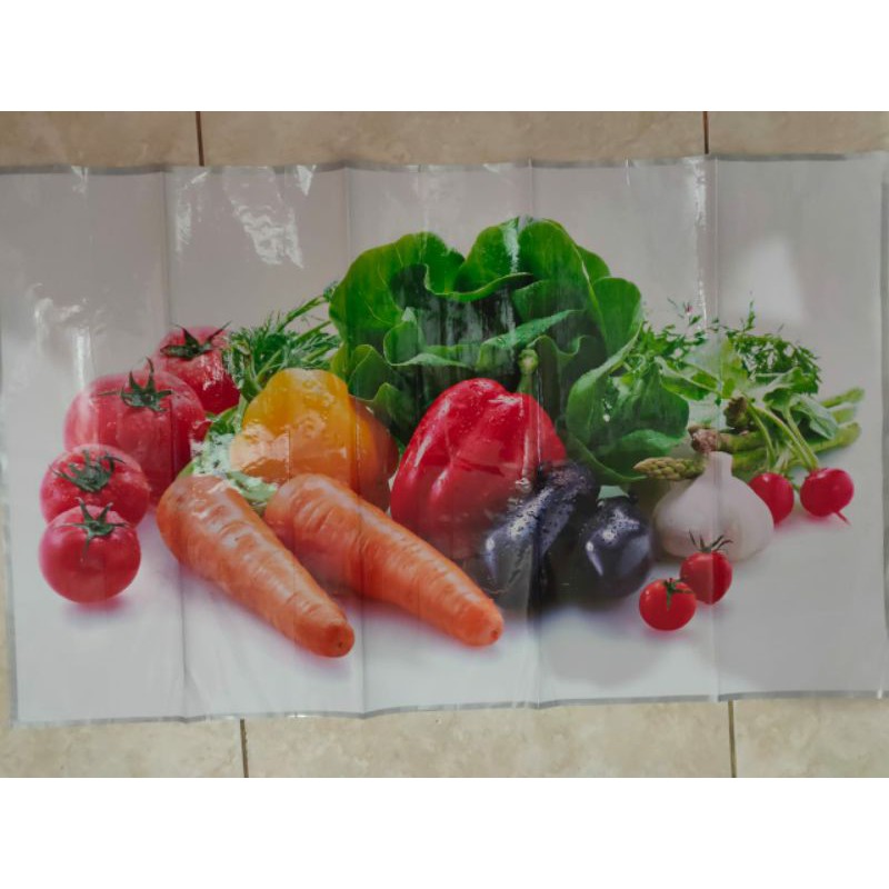 Jual Wallpaper/Sticker Dapur Motif Sayuran,Stiker dapur anti minyak ...