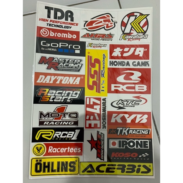 Jual STICKER SPONSOR BALAP PACK HEREX,RCB,HONDA GANK,SSS ANTI AIR ...