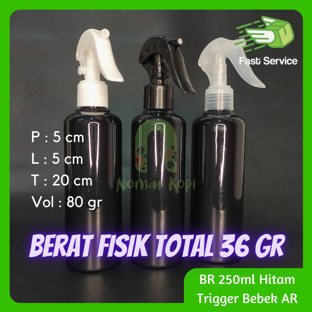 Jual Botol 250ml BR HITAM Mini Trigger Bebek Neck 24 | Shopee Indonesia