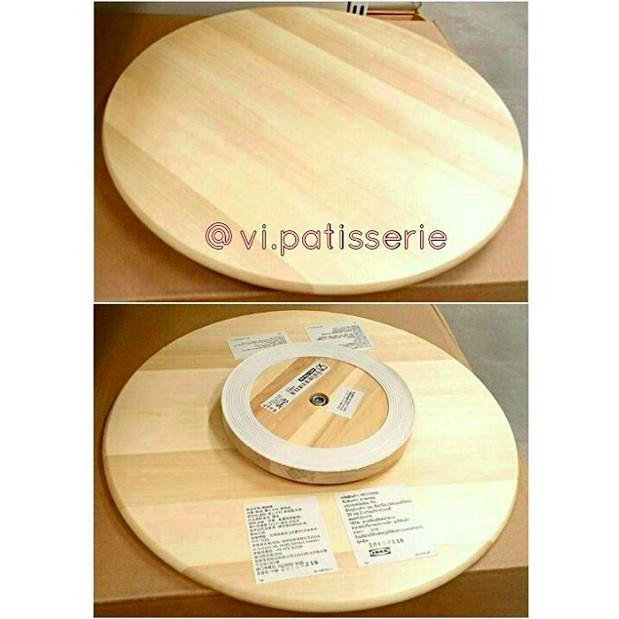 Jual Meja putar kayu dekorasi kue / meja putar hias kue / turntable kue ...