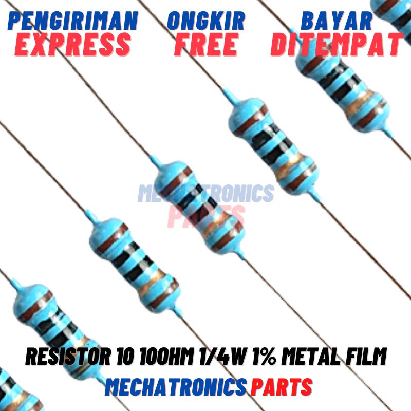 Jual [PAS-0029] 10X RESISTOR 10 10OHM 1/4W 1% METAL FILM | Shopee Indonesia