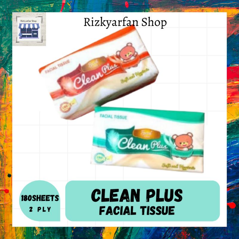 Jual Tisu Wajah Facial Tissue CLEAN PLUS 180 sheets 2 Ply | Shopee ...