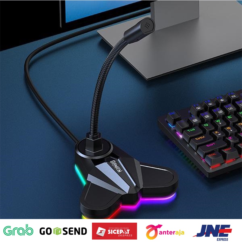 Jual Gamen Gaming Microphone GMH200 USB Input Black | Shopee Indonesia