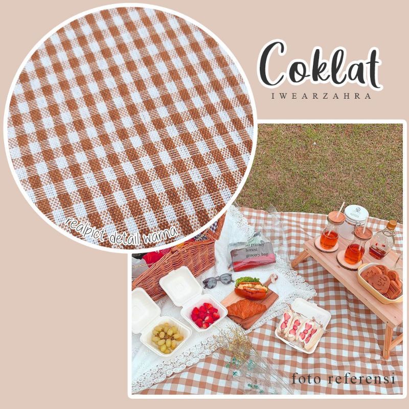 Jual TIKAR KAIN PIKNIK MOTIF KOTAK KOTAK/TAPLAK MEJA/TIKAR KAIN ESTETIK ...