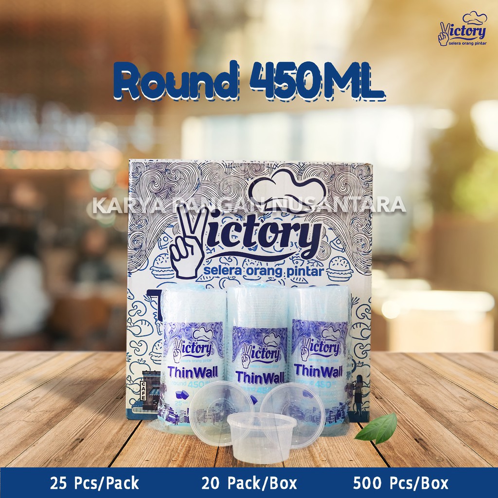 Jual THINWALL VICTORY ROUND 450 ML CUP MANGKOK PLASTIK THIN WALL BUNDAR DUS 500 FOOD CONTAINER ...