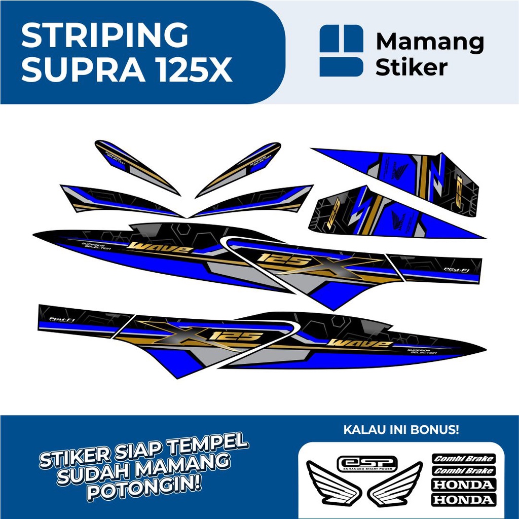 Jual STRIPING SUPRA X 125 VARIASI 11/STICKER SUPRA X125 FI WAVE 2007 ...