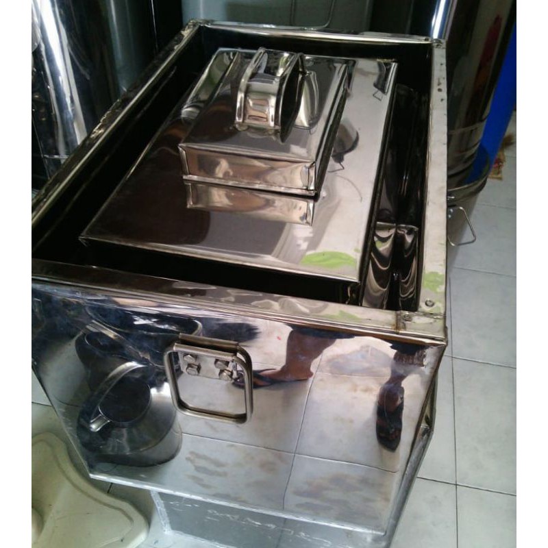 Jual Box Es Krim Box Penyimpanan Luar Dalam Stainless | Shopee Indonesia