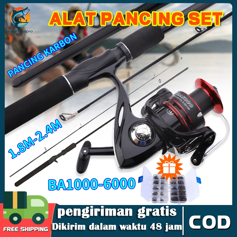 Jual Joran Pancing Set 1.8M 2.1M 2.4M Fishing Rod And BA1000-6000 ...