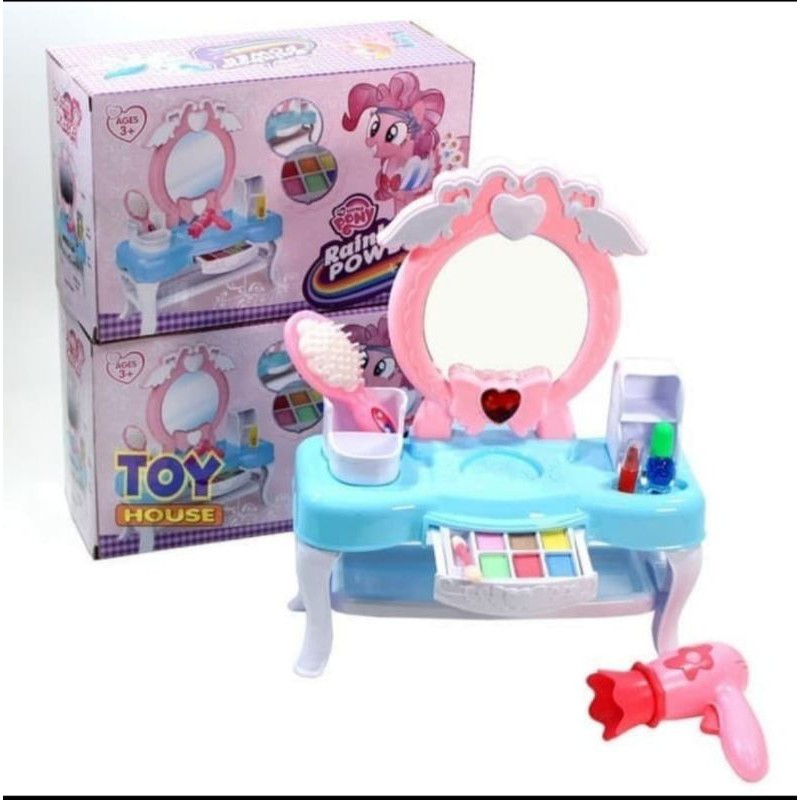 Jual Mainan Makeup Anak Meja Rias Set / Makeup Dresser Murah | Shopee ...