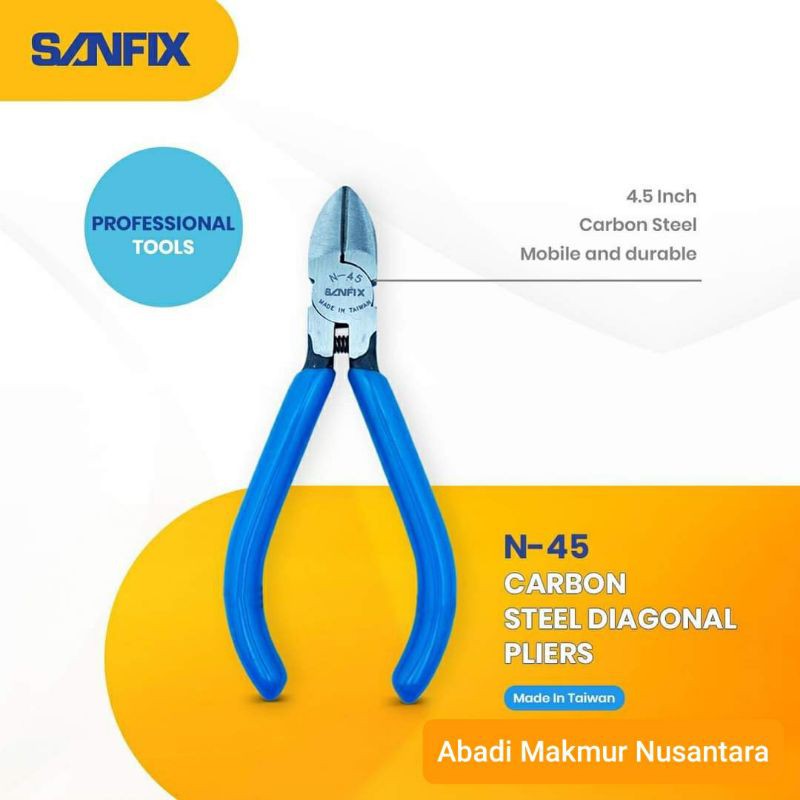 Jual SANFIX N-45 Carbon Steel Diagonal Pliers (Tang Potong) | Shopee ...