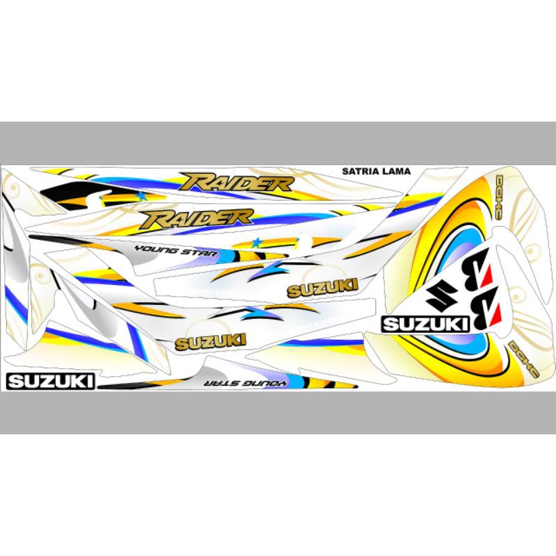 Jual stiker striping satria lama kombinasi warna white 01 | Shopee ...