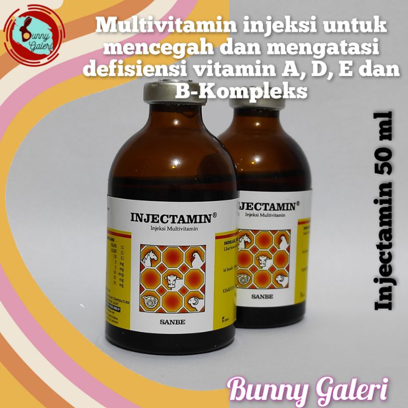 Jual INJECTAMIN 50 ml mencegah dan mengatasi defisiensi Vitamin A, D, E ...