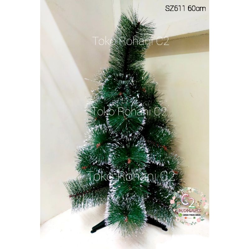 Jual Pohon Natal Jarum Salju Polos SZ611 60cm 2feet - Pohon Natal ...