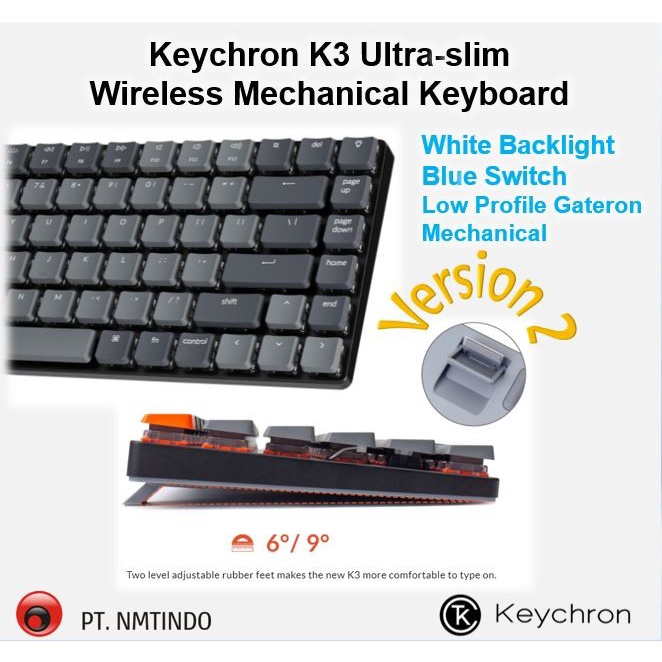 Jual Keychron K3 version 2 Ultra Slim Low Profile GATERON WHITE ...