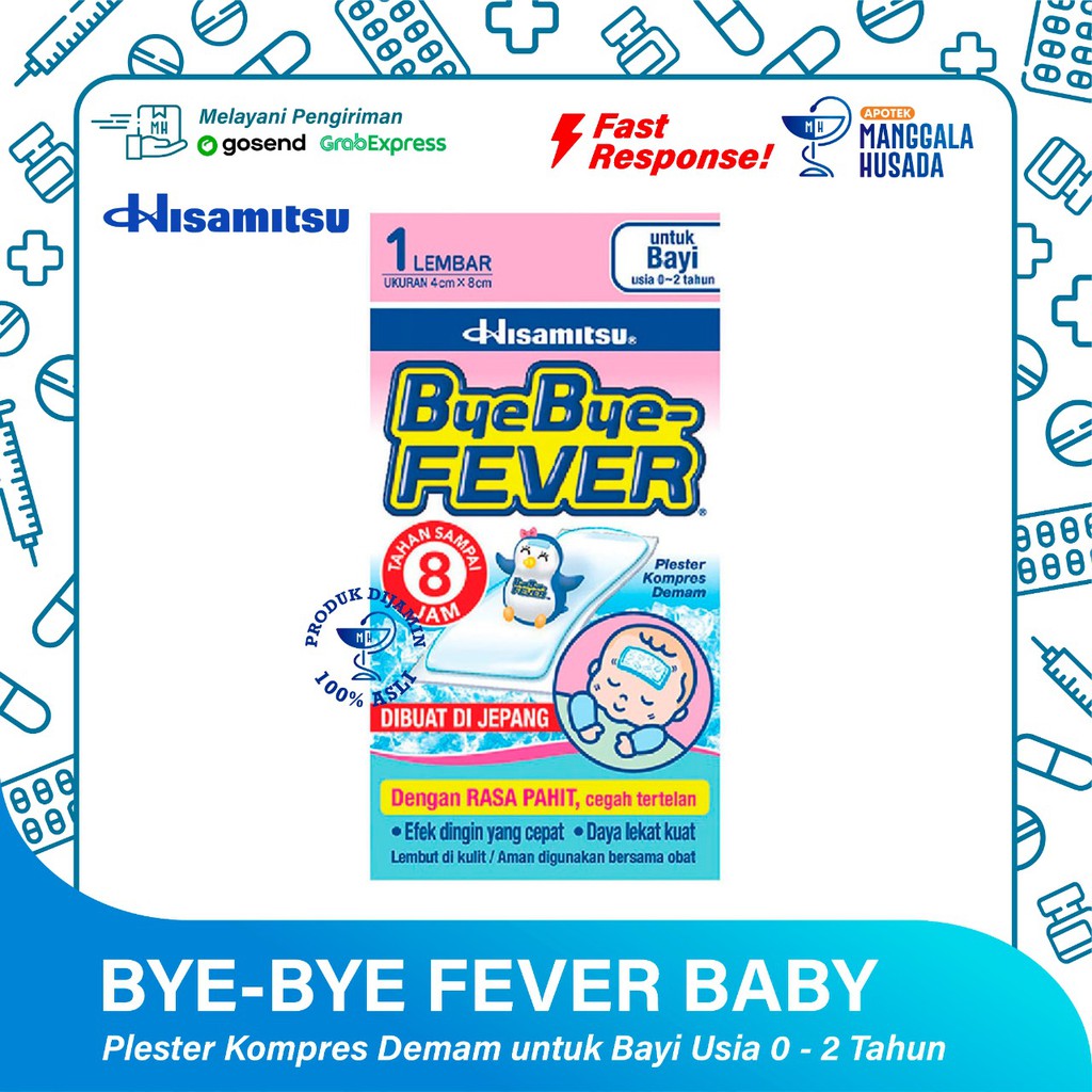 Jual BYE BYE FEVER BABY 0 - 2 TAHUN 1 LEMBAR UKURAN 4X8 CM | Shopee ...