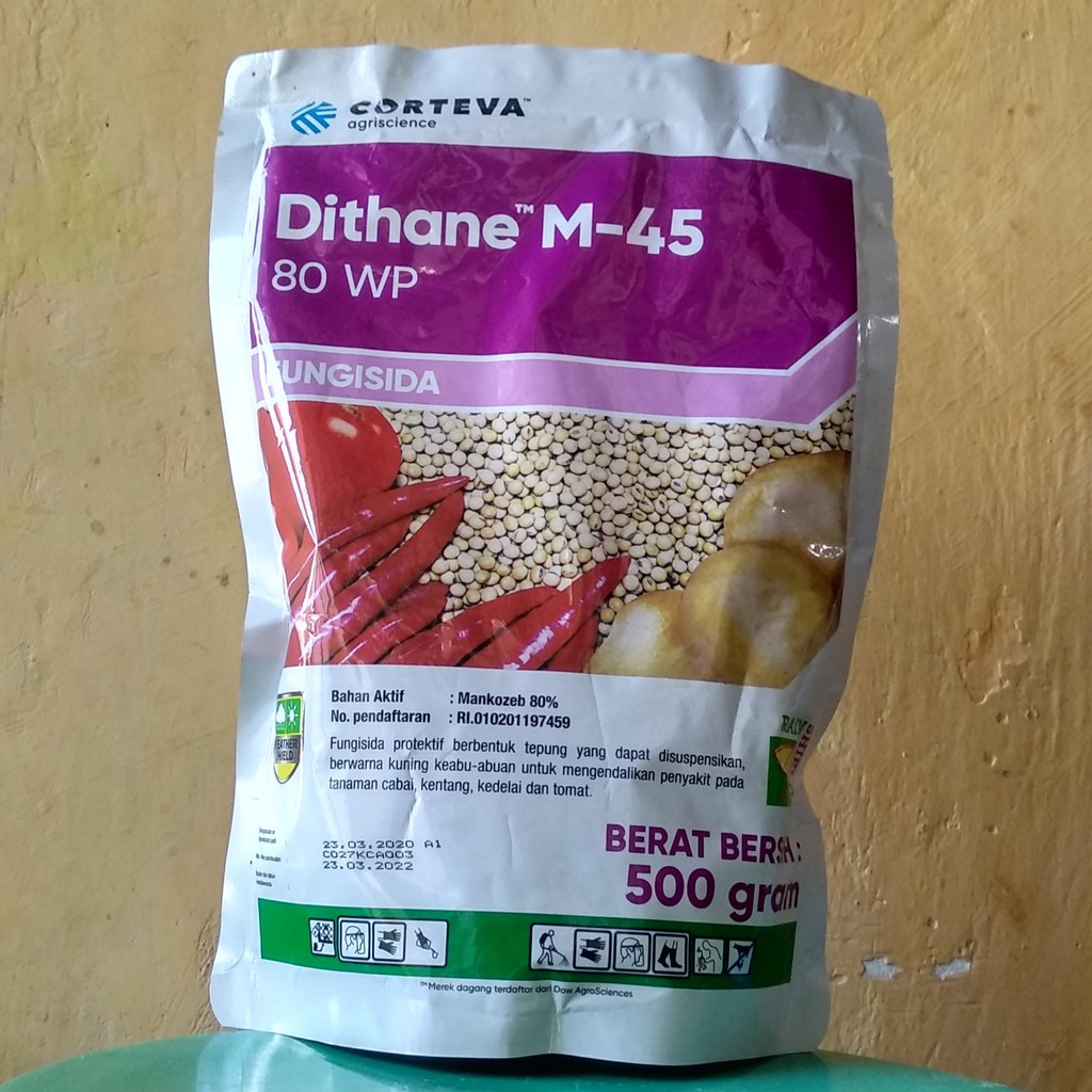 Jual Fungisida Dithane M-45 80WP Bahan aktif: Mancozeb 500gr | Shopee ...