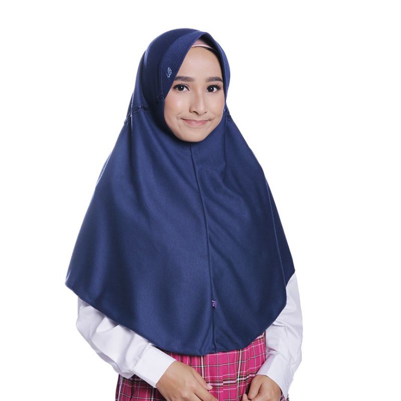 Jual Kerudung Sekolah Anak INNOVA Rabbani ORI S - XL Bergo Kaos Serut Belakang Pita Renda Jilbab ...