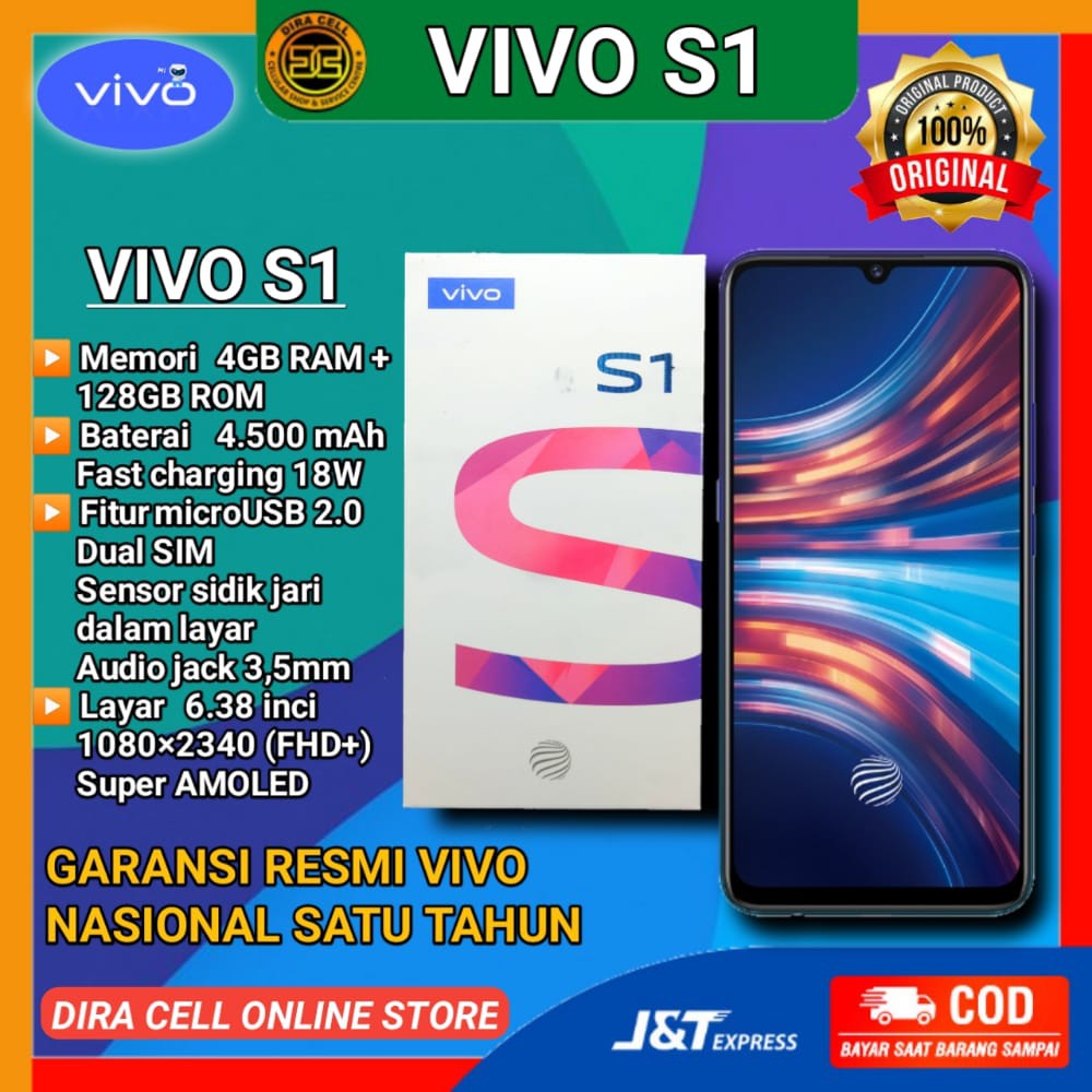 Jual Hp hanphone handphone VIVO S1 1907 ram 4 rom 128 hape baru garansi ...