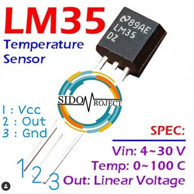 Jual LM35 Sensor Suhu LM 35 Modul Sensor Pengukur Suhu Temperature ...