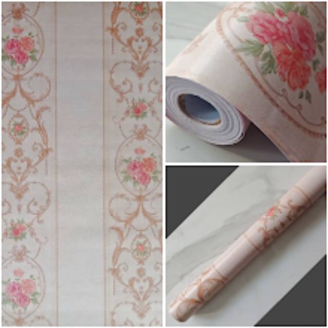 Jual Grosir Murah Wallpaper Sticker Dinding Warna Dasar Creame Motif