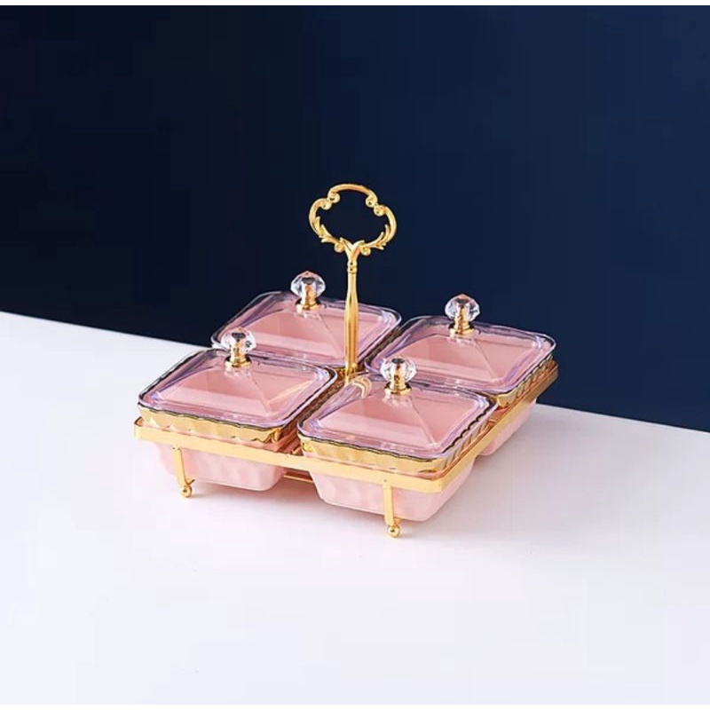 Jual AVELINE Sun Snack Tray / Tempat cemilan keramik tutup/ wadah snack ...