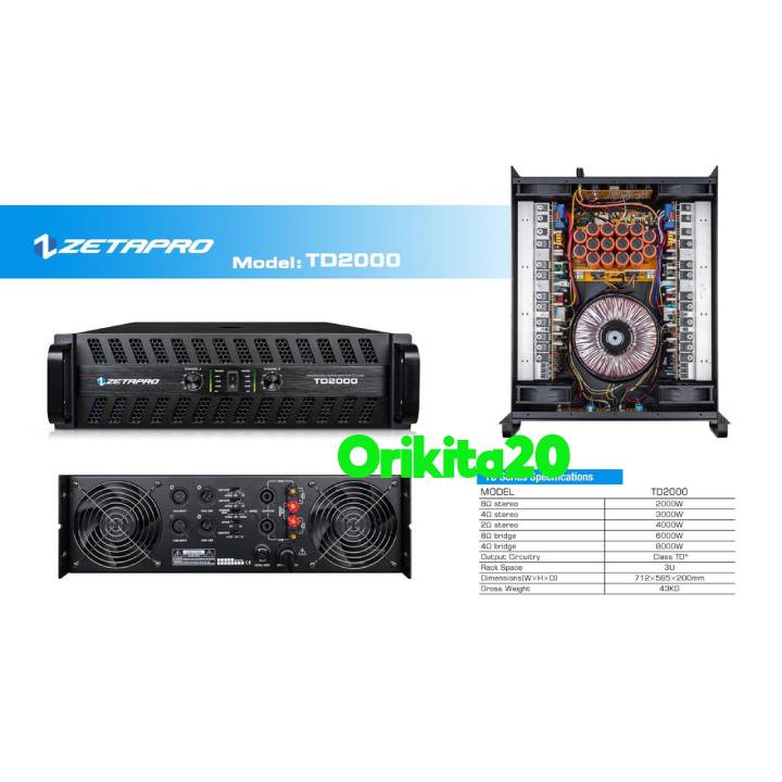 Jual Power Amplifier Zetapro TD2000 TD-2000 TD 2000 Original | Shopee Indonesia