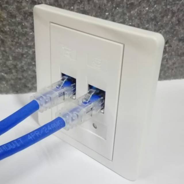Jual FACE PLATE UTP+MODULAR CAT.6 /OUTLET+MODULAR CAT.6+OUTBOW 2 HOLE ...