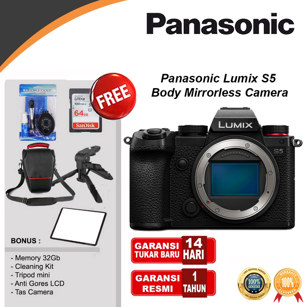 Jual Panasonic Lumix S5 / DC-S5 Body Only Mirrorless Camera Garansi Resmi | Shopee Indonesia