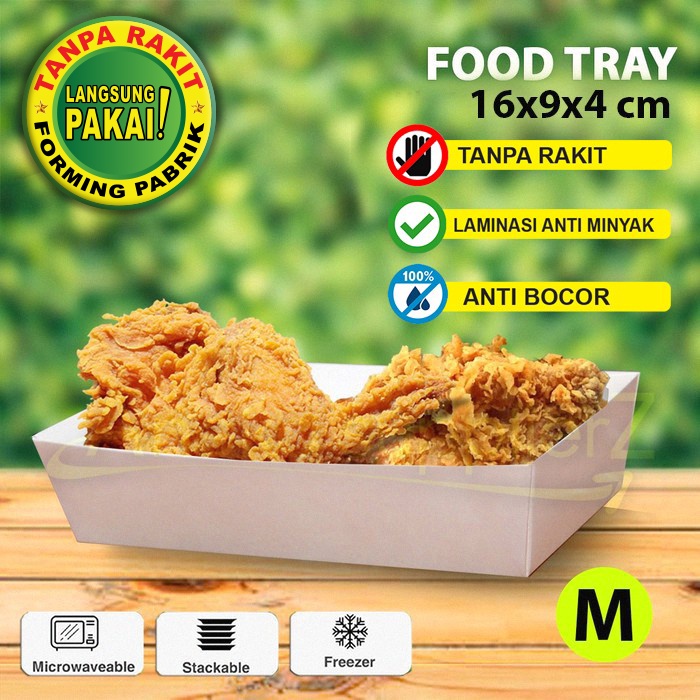 Jual Food Tray PUTIH | M (100 pcs) | Shopee Indonesia