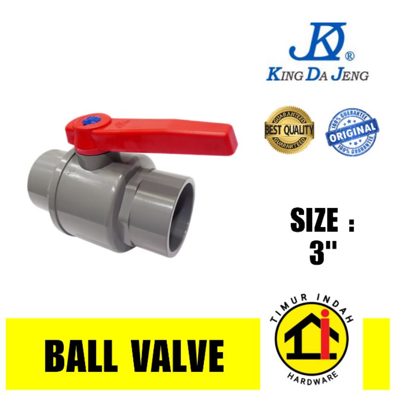 Jual Stop Kran Ball Valve 3" PVC King Da Jeng / KDJ | Shopee Indonesia