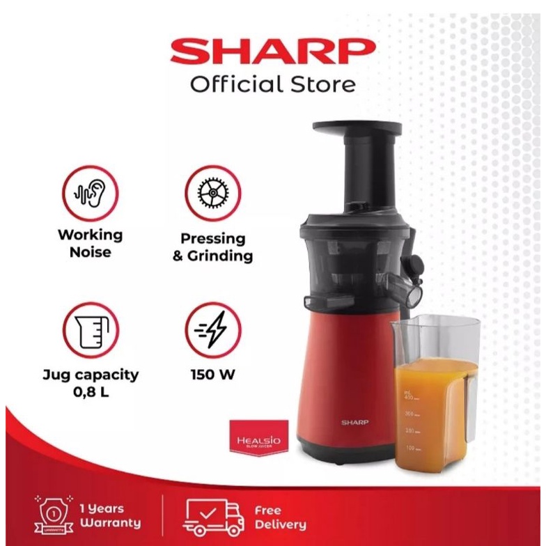 Jual SHARP EJ C20Y RD Slow Juicer - Merah EJ-C20Y-RD 150w | Shopee Indonesia