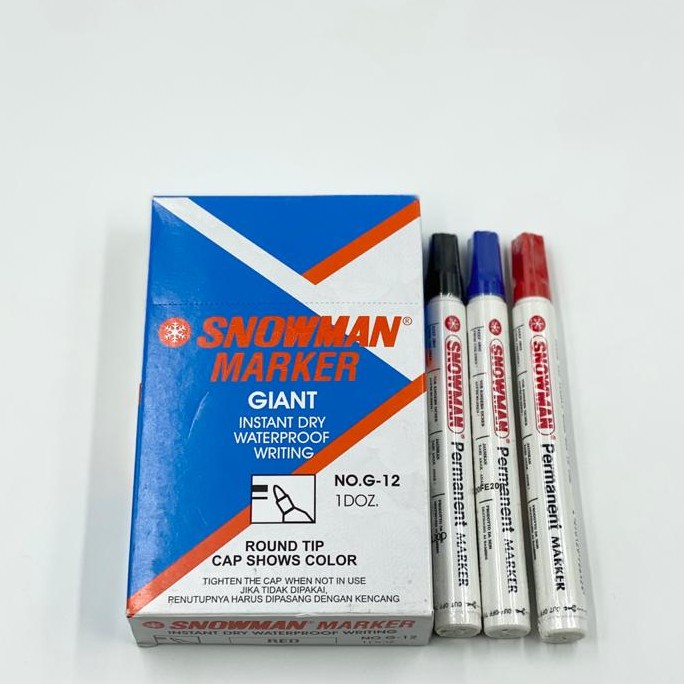 Jual SPIDOL SNOWMAN PERMANEN G-12 / Spidol Snowman Permanent Marker ...