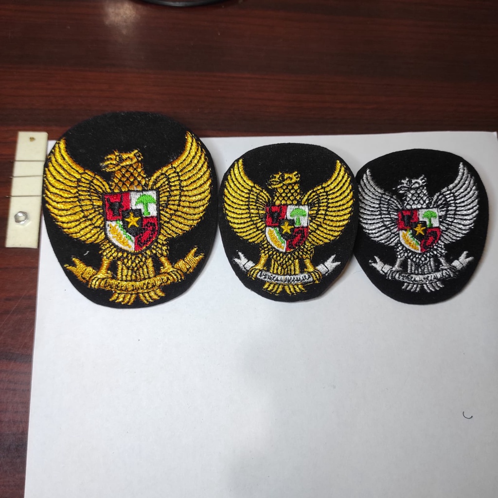 Jual Emblem Logo Bordir Topi PDU Garuda Camat Bupati Gubernur Emas ...