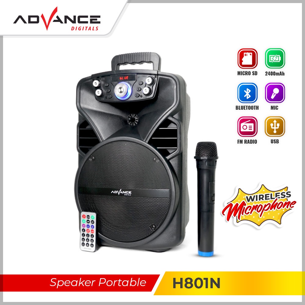 Jual Speaker Advance H801-N Bluetooth Portable Plus Mic Wireless ...