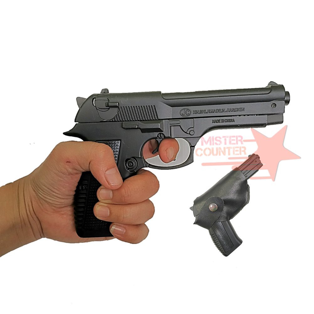 Jual PISTOL KOREK API BESI MODEL BARETTA HITAM PLUS SARUNG - KOREK ...