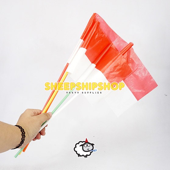 Jual BENDERA STIK 35cm MERAH PUTIH (1 bungkus isi 50) Bendera HUT RI ...