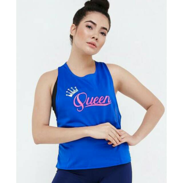 Jual Senam Crystal Queen Tank Biru Zumba Aerobic Fitness | Shopee Indonesia