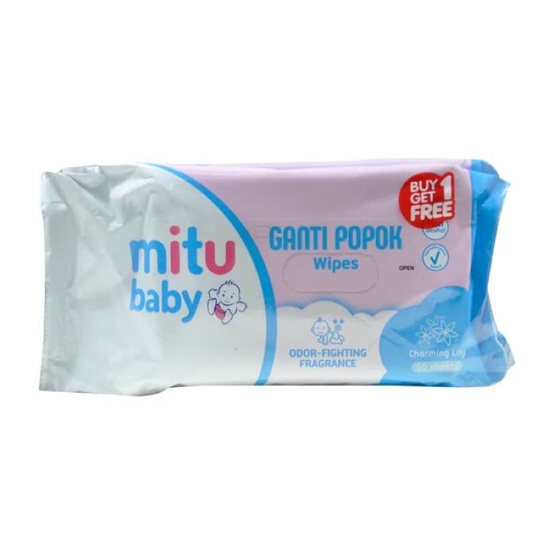 Jual Mitu Baby Wipes 50'S Purple Beli 1 Gratis 1 ML(TISSUE BASAH ...