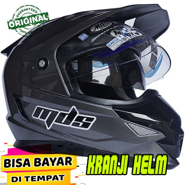 Jual Helm Helm fullface Helm mds super pro solid graphite met termurah Shopee Indonesia