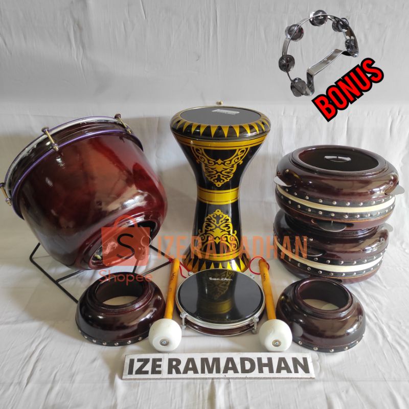 Jual Hadroh Full Set Standar Versi Habib Syekh Komplit 9 Alat | Shopee ...