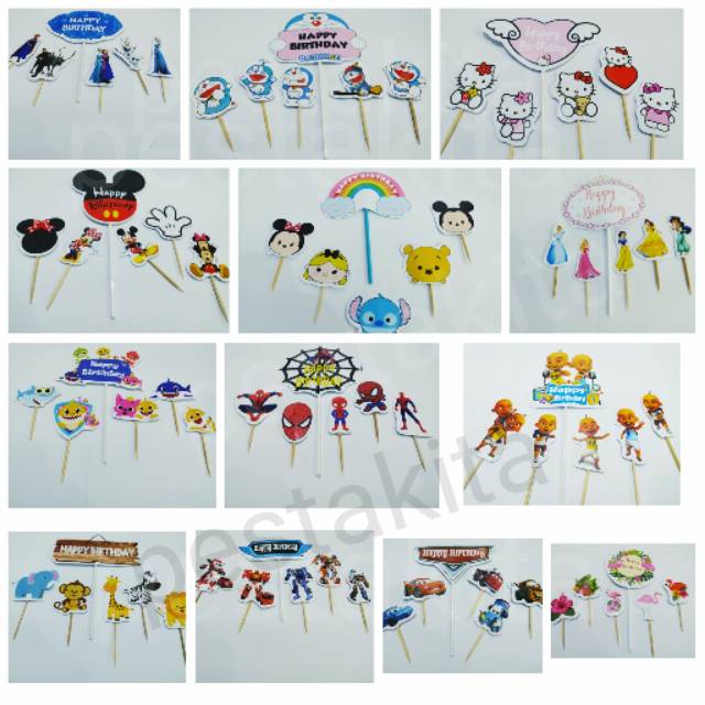 Jual Topper Karakter / Cake Topper Karakter Set / Frozen / Doraemon ...
