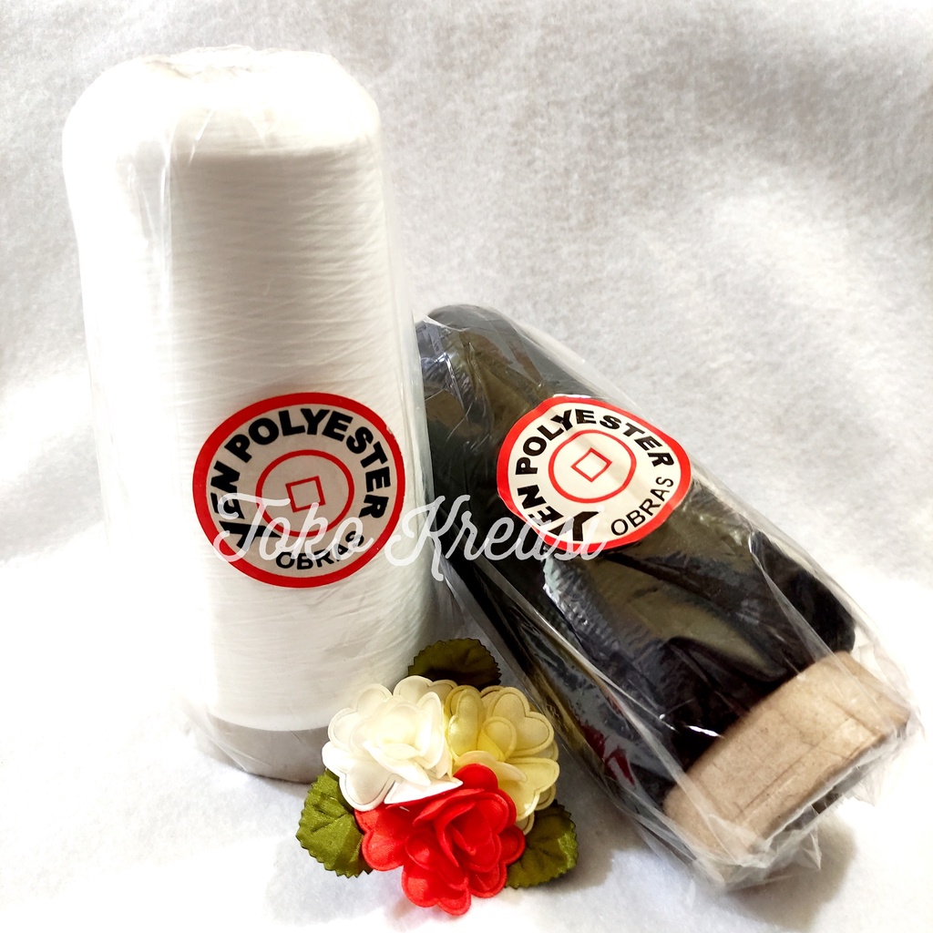 Jual Benang Obras Polyester Hitam - Putih | Shopee Indonesia