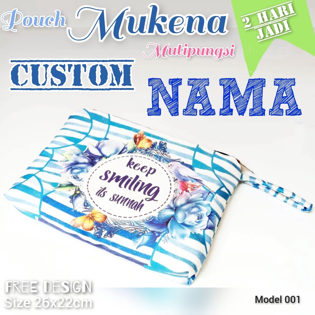 Jual Tas mukena travel,bisa satuan custom nama, tas mukenah kanvas, tas ...