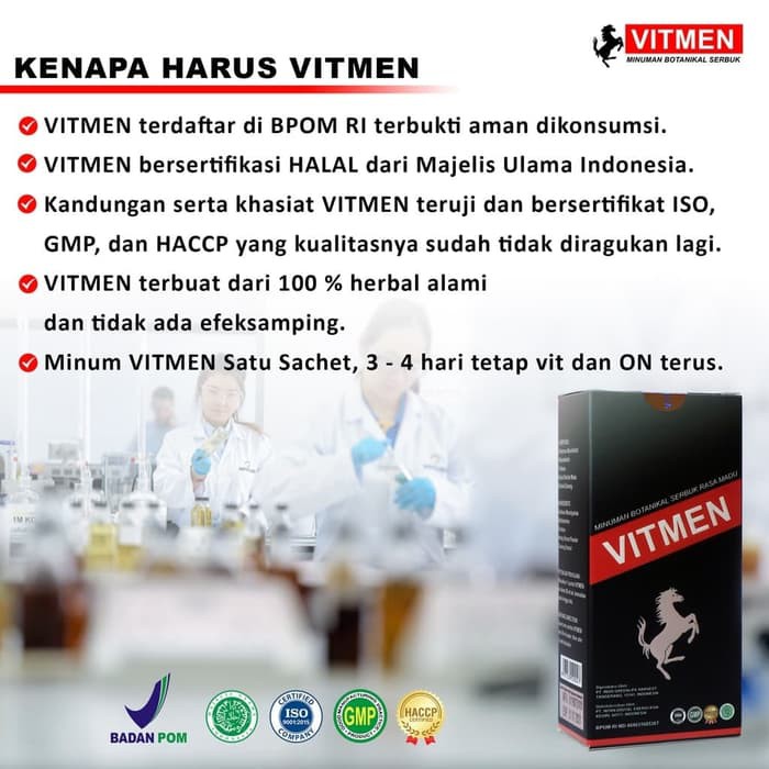 Jual VITMEN OBAT HERBAL PRIA 1 Box isi 5 sachet Harga LEBIH MURAH ...