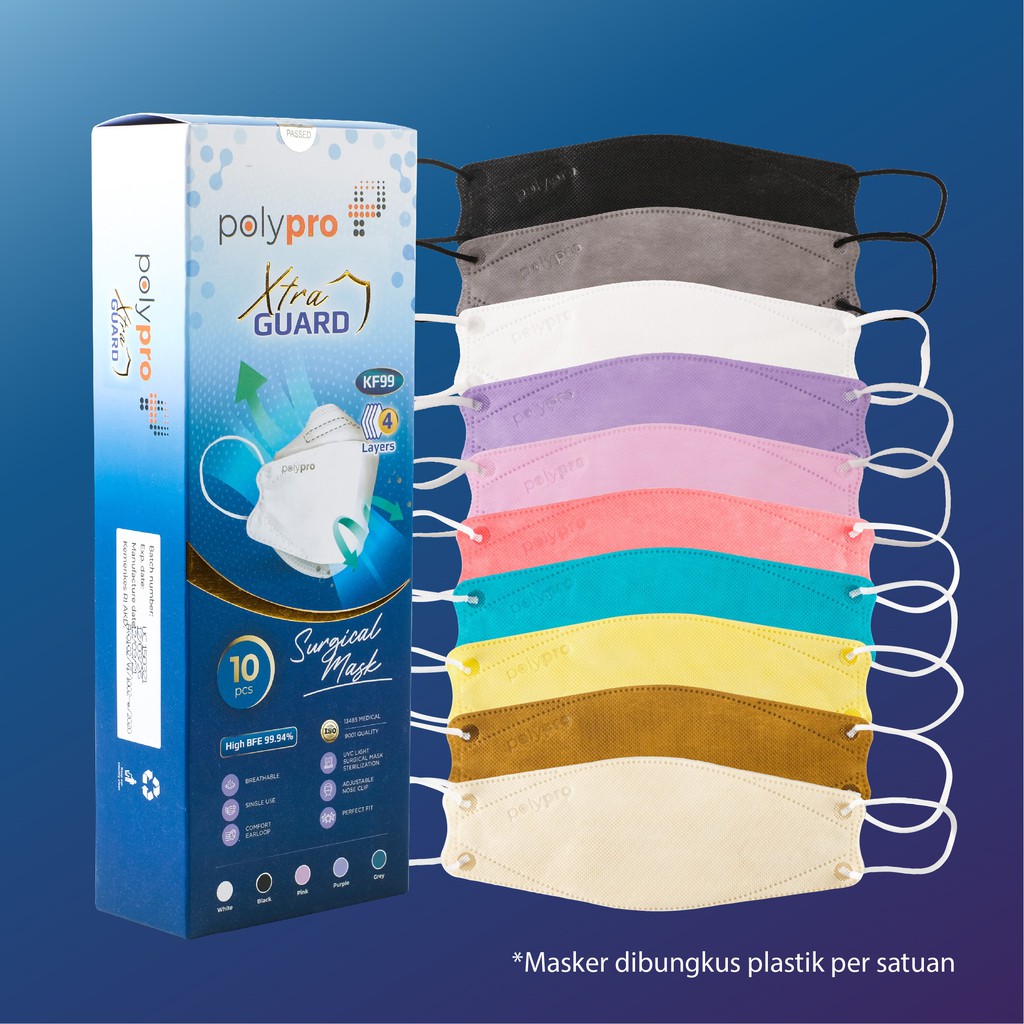Jual Polypro KF99 Xtra Guard Box 4ply Surgical Mask (PROMO!! BUY 2 GET ...