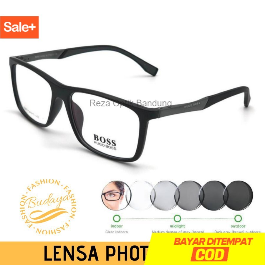 Jual Frame Kacamata pria Photochromic lensa Anti Radiasi Uv kaca mata minus Cowok photocromic ...