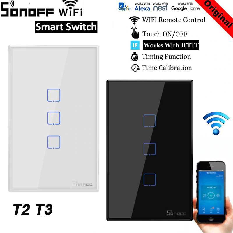 Jual Saklar WiFi Otomatis Rumah Sonoff T1 T2 T3 Work with Google Home ...
