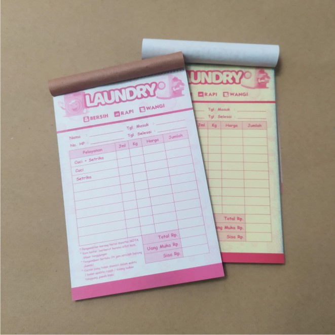 Jual Nota Laundry 2 Ply Rangkap Kuitansi Laundri Kwitansi Kertas ...